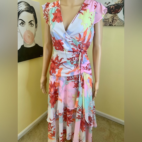 Bar III | Dresses | Hp Nwot Bar Iii Tiered Maxi Dress In Allover Floral ...